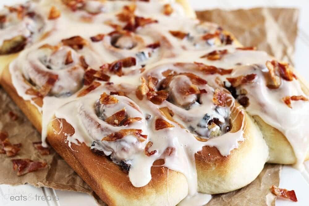 Candied Bacon Cinnamon Rolls Julies Eats And Treats